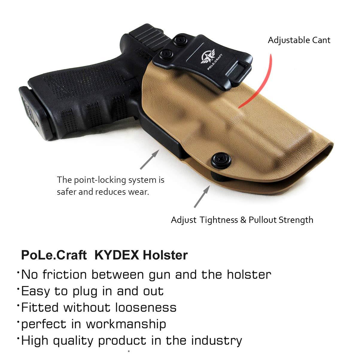 Glock 19 Holster IWB Kydex Fit: Glock 19 19X Glock 23 Glock 25 Glock 32 Glock 45 (Gen 3 4 5) CZ ...